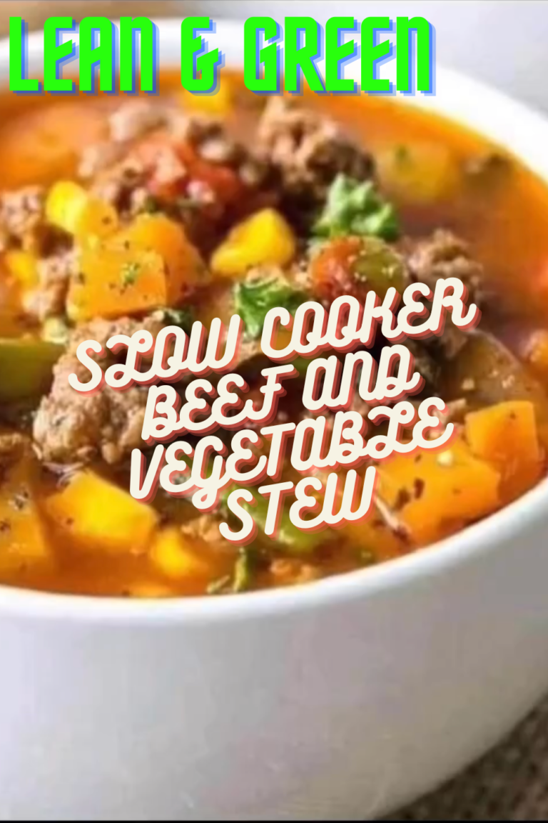 LEAN AND GREEN SLOW COOKER BEEF AND VEGETABLE STEW
